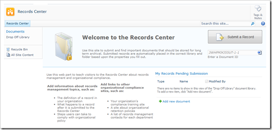 Records Management in SharePoint 2010